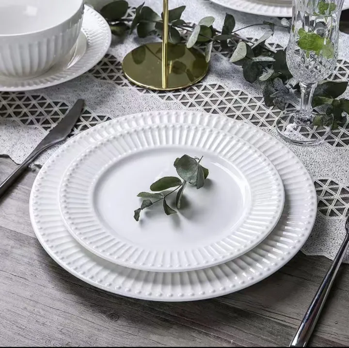 Kitchen Plus Catherine Porcelain White Plates | Lazada PH