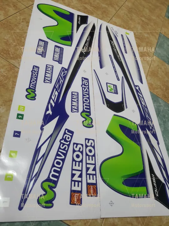 YAMAHA Y15 Y15zr Body Cover Stripe Sticker Movistar 2017 M hijau | Lazada