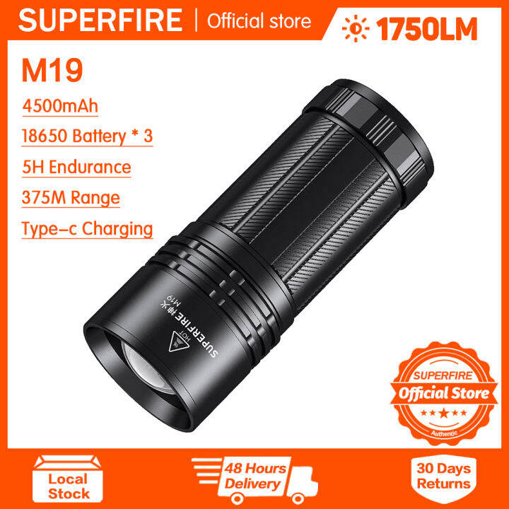 SUPERFIRE Flashlight M19 Strong Light Flashlight High Power Telescopic ...