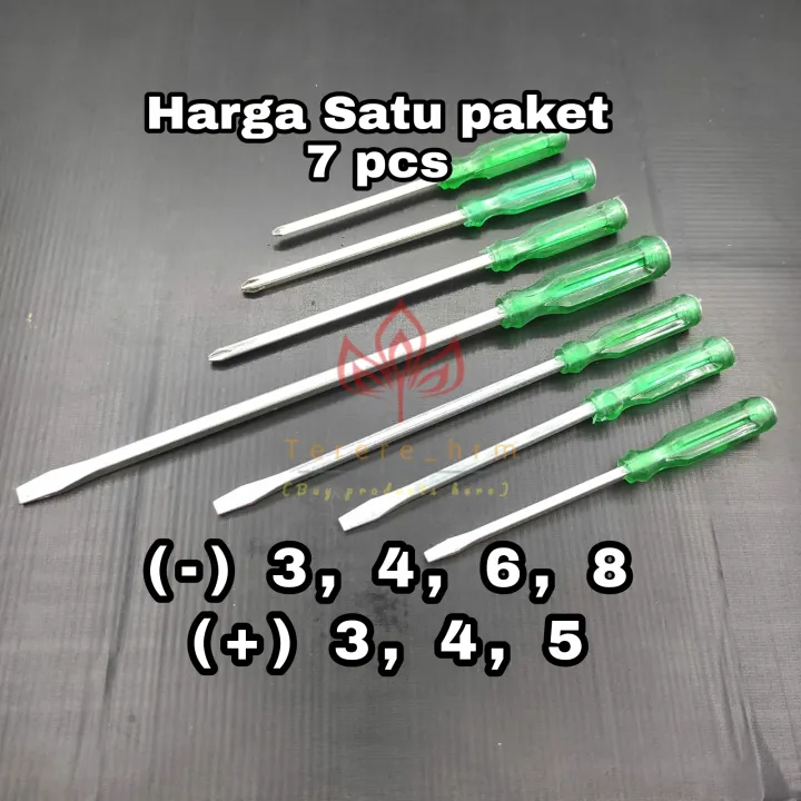 obeng ketok 7 pcs murah setara tekiro / obeng set plus minus go thru ...