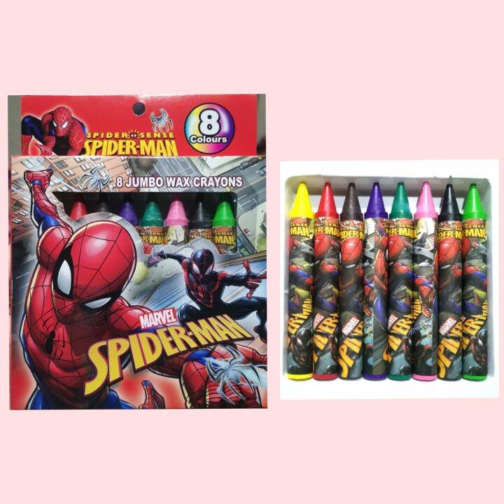 8 colors Spiderman Jumbo Crayons/Color Oil Pastel lootbag birthday ...