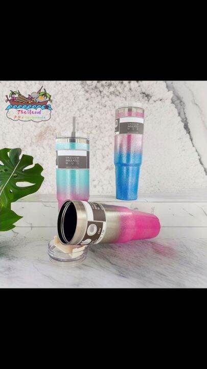 จัดส่ง 24 ชม-กากเพชรแก้วเก็บความเย็น สแตนเลสเกรด316 36oz 1080ml แก้วน้ำเก็บอุณหภูมิ แก้วน้ำ ...