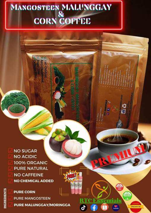 PREMIUM MANGOSTEEN MALUNGGAY CORN COFFEE 100grams BUY 10 & GET 1 ...