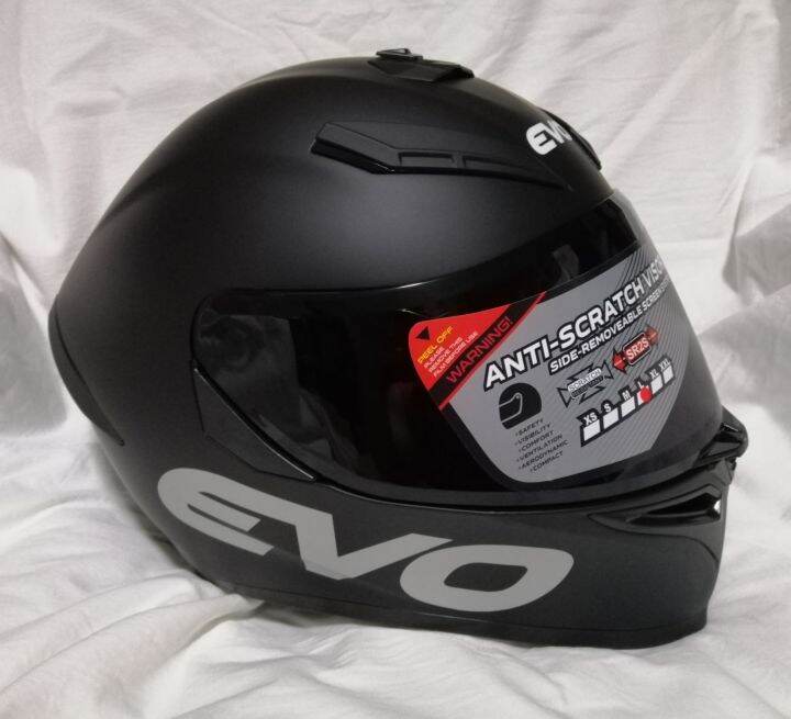 EVO GSX-3000 Matte Black Full Face Dual Visor Helmet | Lazada PH