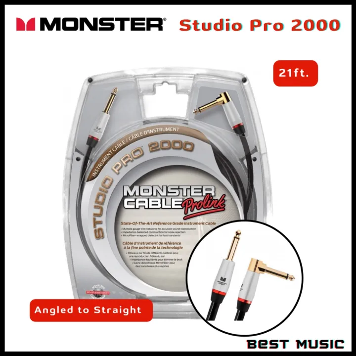 สายแจ็ค Monster Studio Pro 2000 21ft. Angled to Straight Instrument Cable | Lazada.co.th