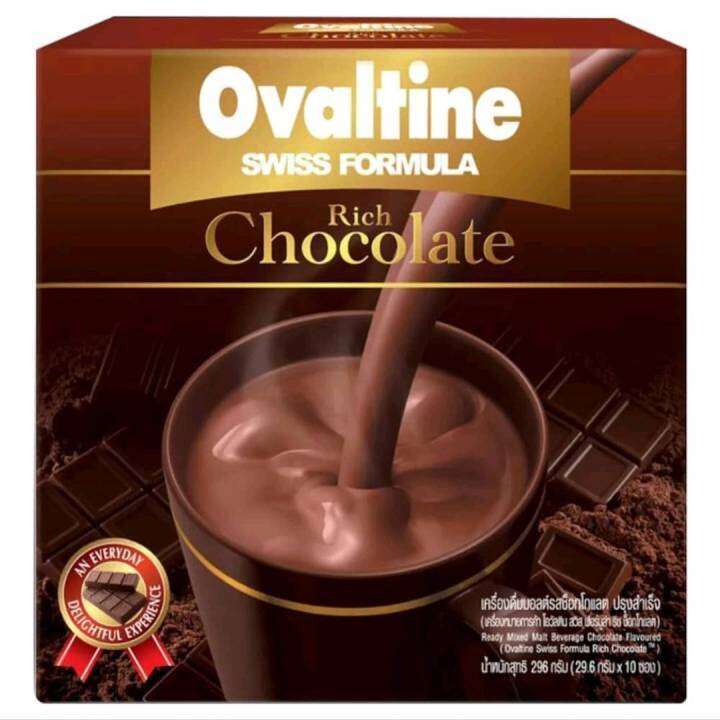 Ovaltine Swiss Formula Rich chocolate Drink 296g. (29.6g*10)โอวัลติน ...