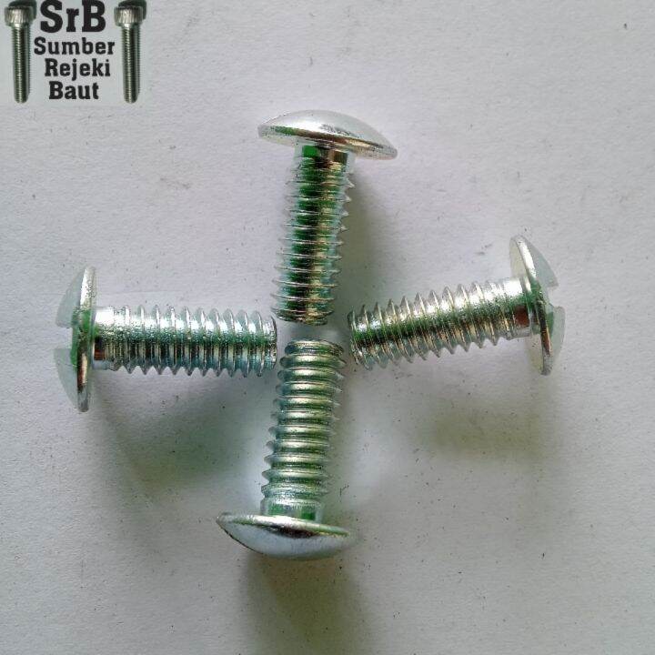 Baut sekrup Seng m6 (1/4 x 5/8) + Mur paket (50pcs) | Lazada Indonesia