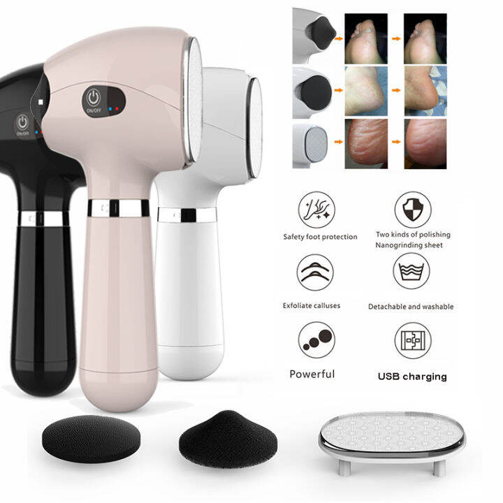 Electric Foot Callus Remover Dead Skin Grinder Rechargeable Glass ...
