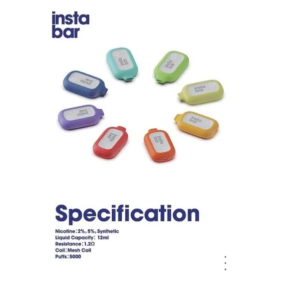 Insta Bar 5000 Puffs 5% Nic Instabar Mesh Coil | Lazada PH