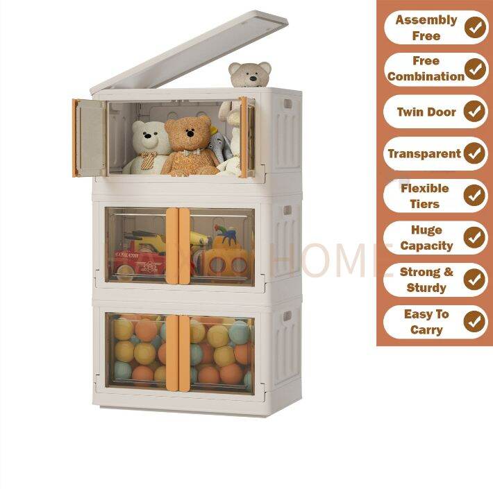 Haixin 32L/72L พลาสติกพับลังนมเก็บถังขยะมีฝาปิดยูทิลิตี้ขนาดใหญ่กล่องเก็บของพับได้สำหรับทารก ...