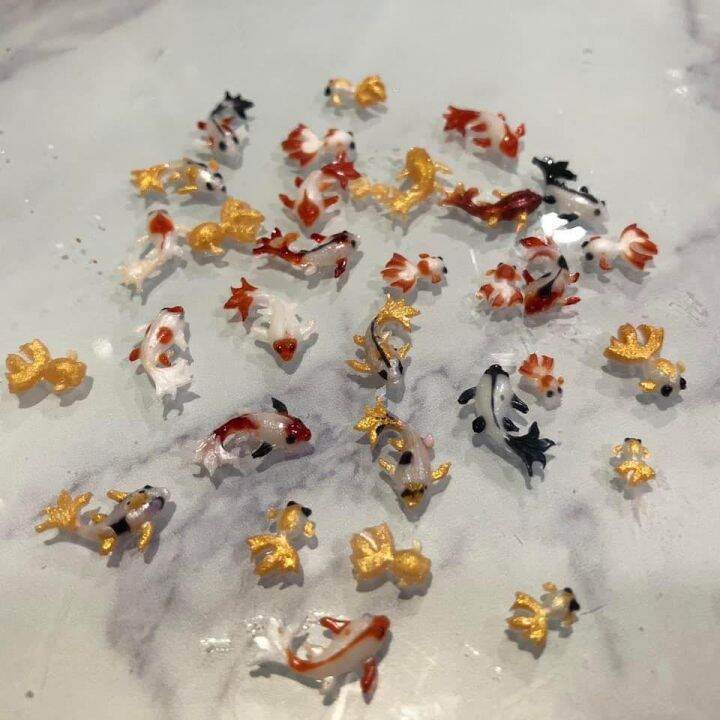 Handmade ของประดับ ปลาทอง ปลาคาร์ฟจิ๋ว miniature Goldfish Koi fish ...