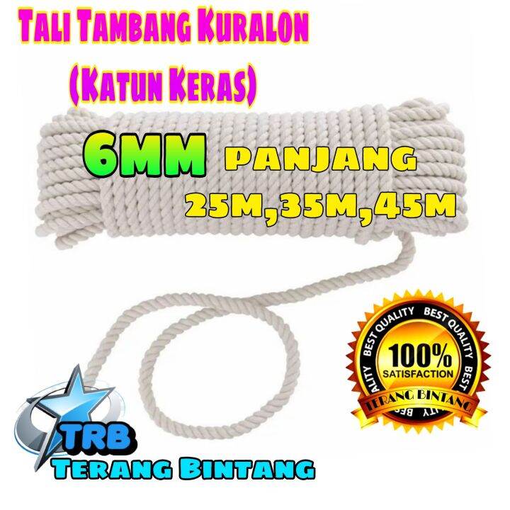 TALI TAMBANG KURALON (KAIN) 6MM,TALI TAMBANG BAHAN KATUN,TALI TAMBANG ...