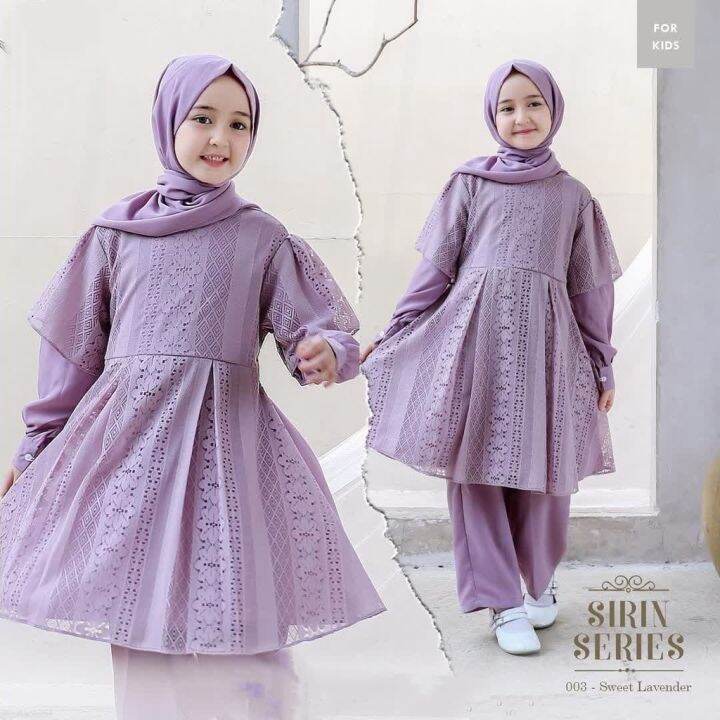 sirin series kids set brukat malika umur 6-9 tahun // sirin set anak ...