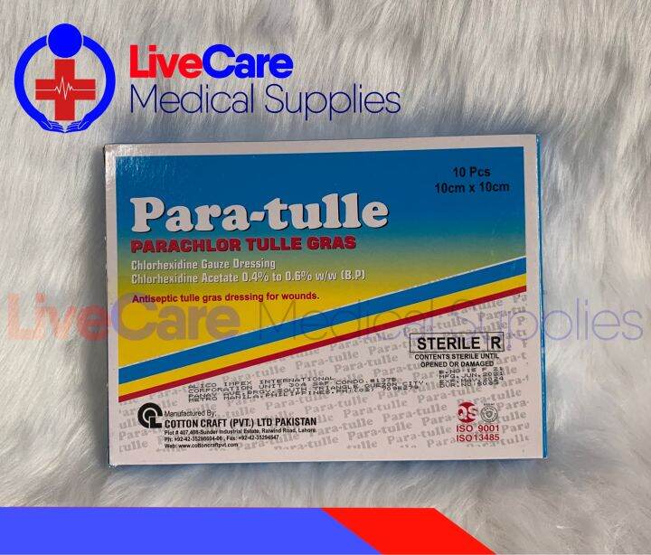 PARA-TULLE Parachlor Tulle Gras; sterile-R; 10pcs/box; 10cm x 10cm ...
