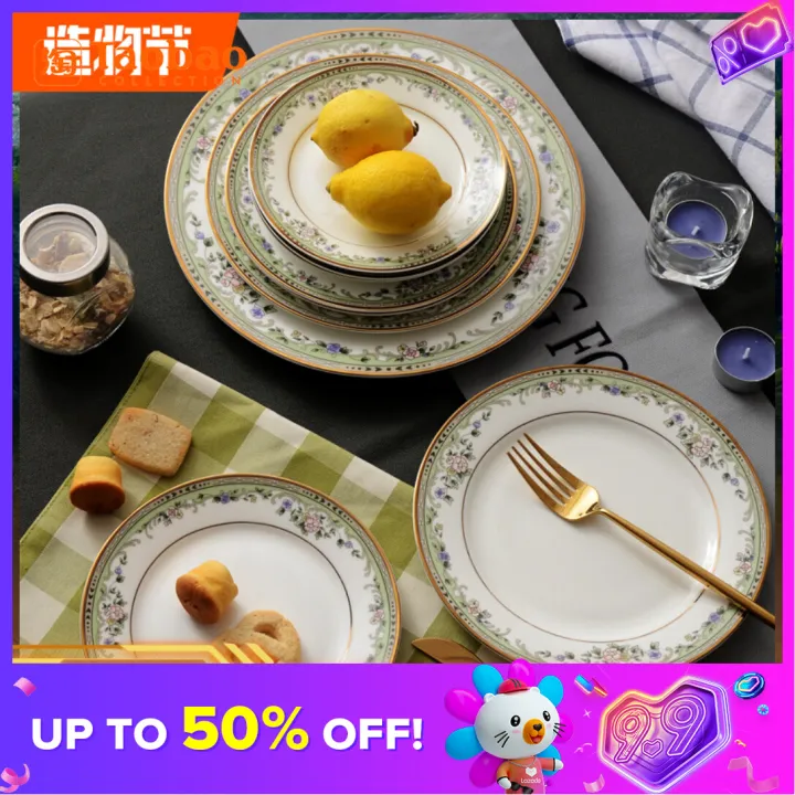 Bone China 7//8/10 Inch Plate Dish Platter liang cai pan Western Food ...