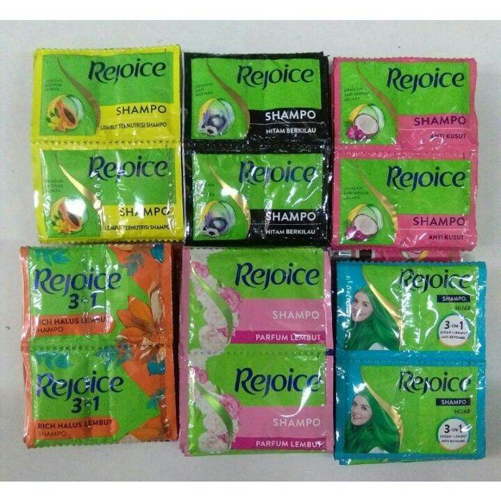 P&G Rejoice Hijab 3 in 1 Shampo Shampoo Sampo RENCENG Renteng 12 Sachet x 10ml / 9ml (24pcs x 4 ...