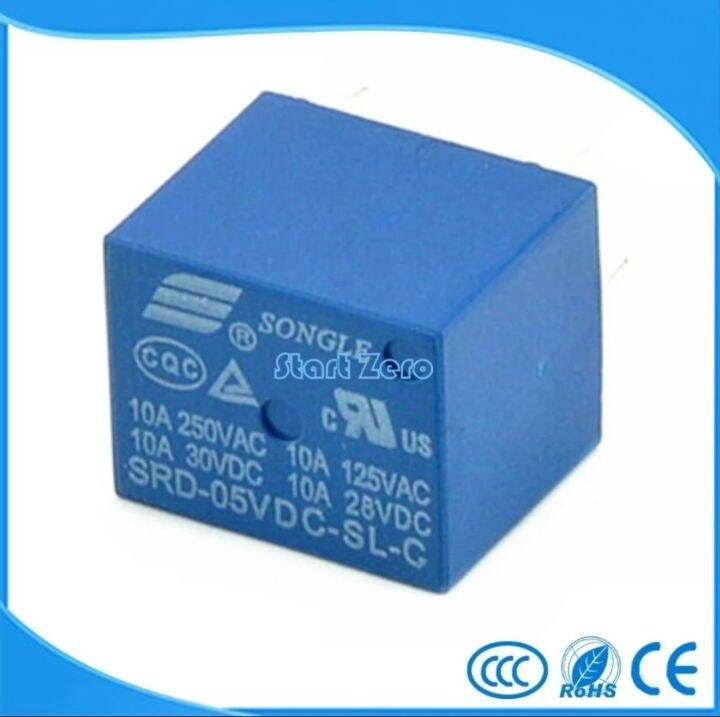 Relay 5V 10A DC 5 Pin Mini Modul SRD-5VDC-SL-C DC5V SPDT 5 Pin Plastik ...
