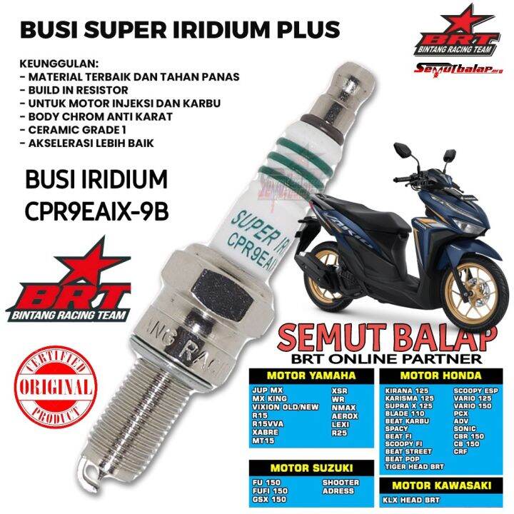 BUSI BRT SUPER IRIDIUM PLUS VARIO 150 NEW LED BUSI CPR9EAIX-9B BEAT SCOOPY PCX ADV GENIO VERZA ...