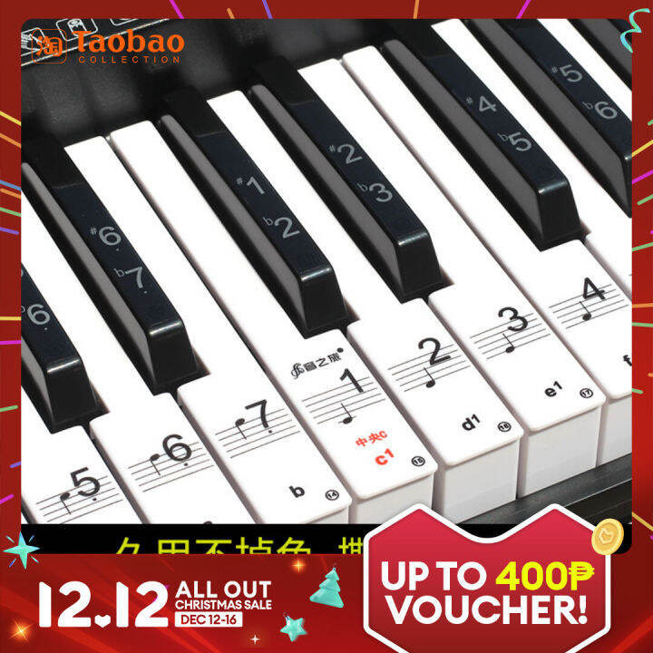 88 Key 61 Key Universal Keyboard Sticker Transparent Electronic Organ ...