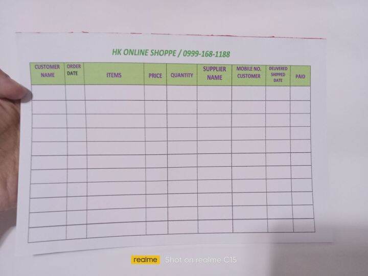 ONLINE SELLER LIST ORDER FORM | Lazada PH