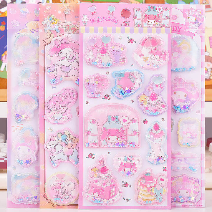 Authentic Sanrio Melody Water Injection Sticker Children Cartoon Oil ...