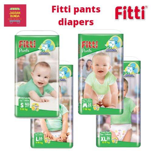 fitti pants diapers popok S40 M32, L28, XL26 | Lazada Indonesia