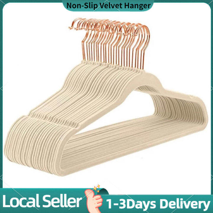 50pcs Velvet Hanger BEIGE IVORY Elegant Design【15 Colors to choose From ...