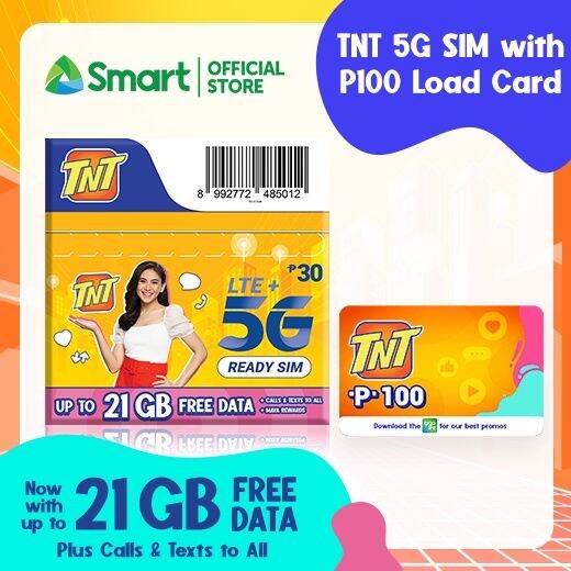 TNT load card 100 + simcard (random smart/globe) | Lazada PH