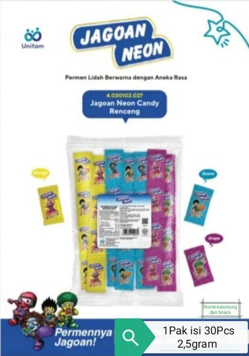Permen Jagoan Neon Candy Renceng 1Pak isi 30Pcs | Lazada Indonesia