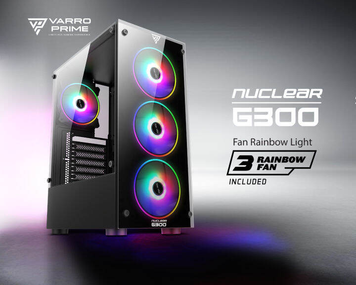 Casing PC Gaming Varro Nuclear G300 + 3 Fan RGB Tempered Glass Micro Atx | Lazada Indonesia