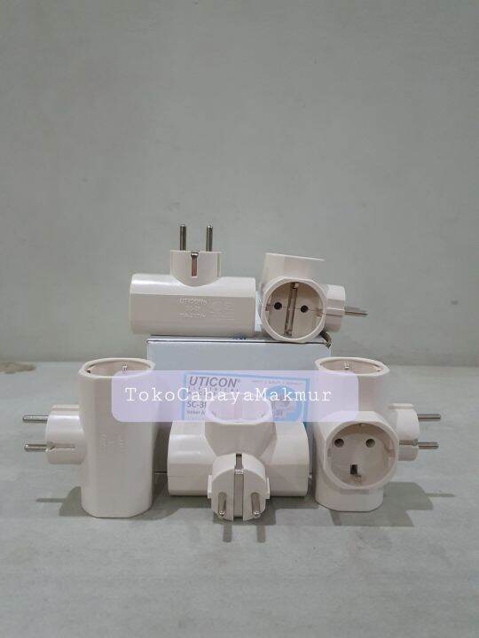 UTICON Steker T Arde SC-38 / Stop Kontak 3-Soket/Socket / Plug SNI ...