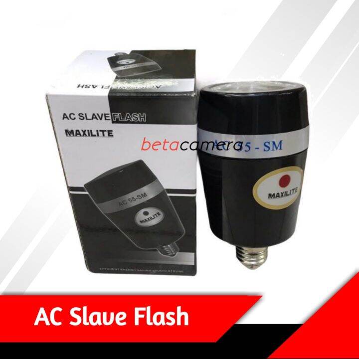 Lampu AC Slave Flash Maxilite AC 55-SM / Lampu Flash Studio foto Mata Kucing Socket E27 | Lazada ...