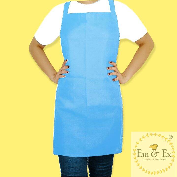Aprons Adjustable Light Blue Color Crossback Kitchen Aprons | Lazada PH