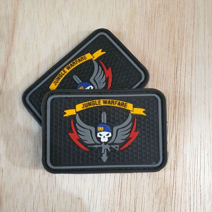 patch rubber logo jungle warfare brimob - tempelan emblem karet velcro | Lazada Indonesia