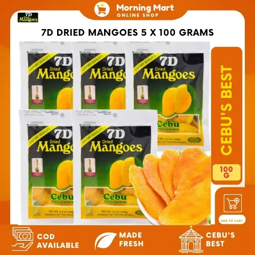 7D Dried Mangoes 100 grams x 5 packs | Cebu's Best Delicacy and Pasalubong | Made from Fresh ...