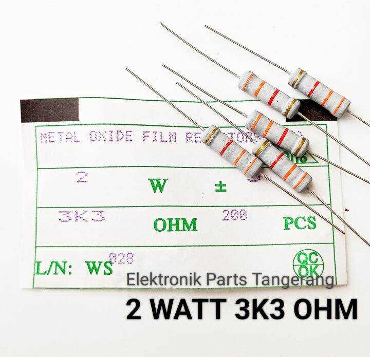 (10 BUAH) RESISTOR 2WATT 3K3 OHM RESISTOR 2W 3K3 OHM RESISTOR 2 WATT ...