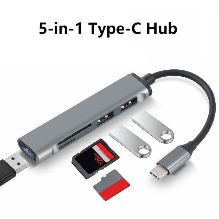 5 in 1 Splitter USB A/USB B Hub Docking Station 5 Ports USB Adapter ...