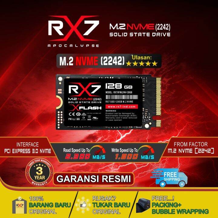 SSD RX7 M.2 NVME 128GB 2242 PCIE GEN3 X4 GARANSI RESMI 3 TAHUN | Lazada ...