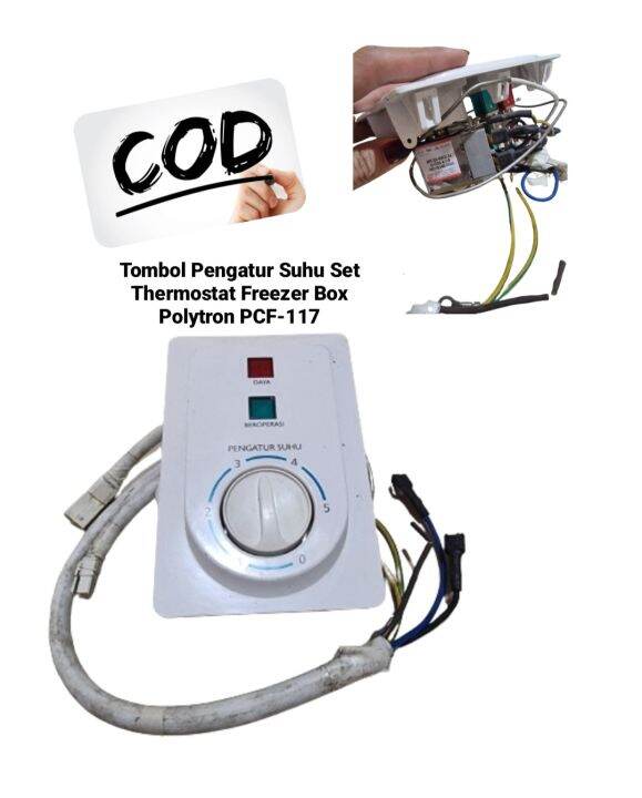 Tombol Pengatur Suhu Set Thermostat Freezer Box Polytron PCF-117 ...