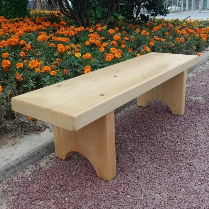 Simple Solid Wooden Bench Leisure Stool Living Room Balcony Pinewood ...