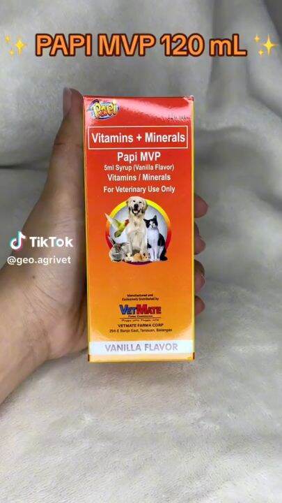 [GEO AGRIVET] 1pc Papi MVP Multivitamins 120ml for Pet / Dog Cat Aso ...