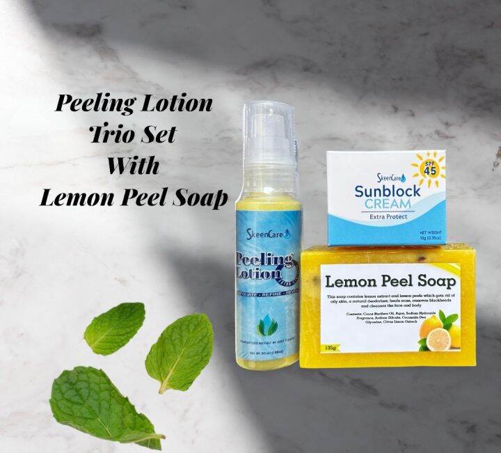 SKEENCARE Peeling Lotion 50ml Trio Set with Lemon Peel Soap Original ...
