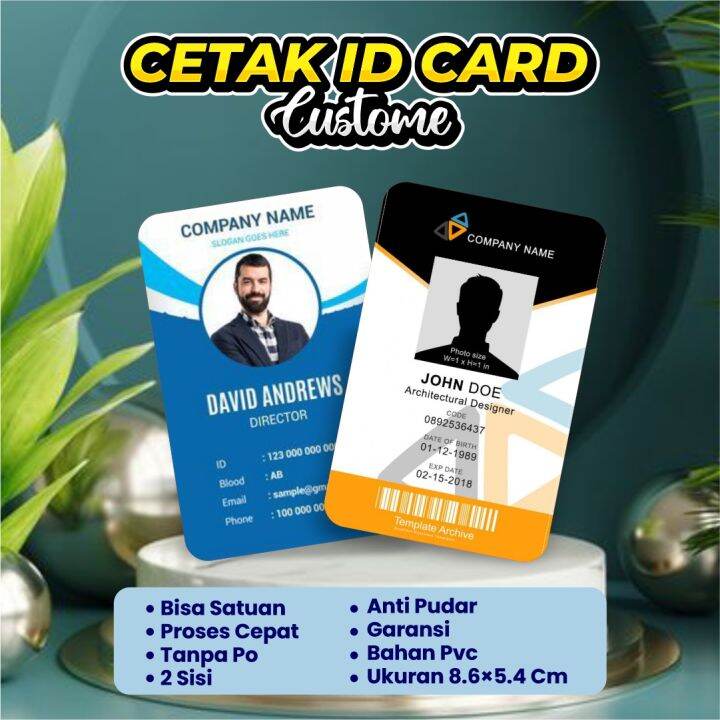 Custom Pvc Id Card/ Tempat Holder/Tali Lanyard/ Bolak Balik | Lazada ...