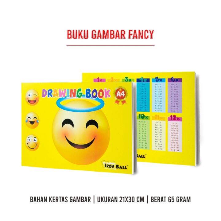 1pack 10 buku gambar DRAWING BOOK A4 gambar smile | Lazada Indonesia