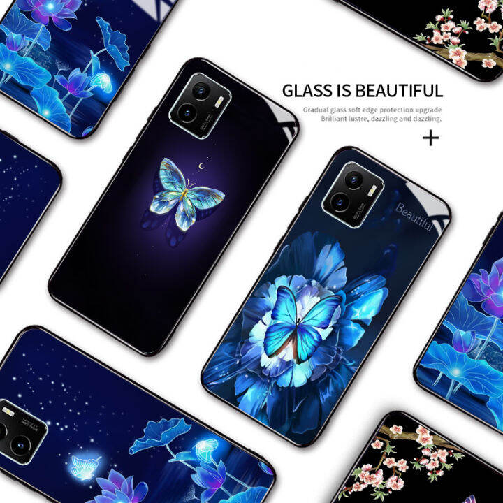 เคสกระจกสำหรับ Vivo V27 5g V27 Pro 5g Honor X9a 5g นิ่มขอบพิมพ์ลาย