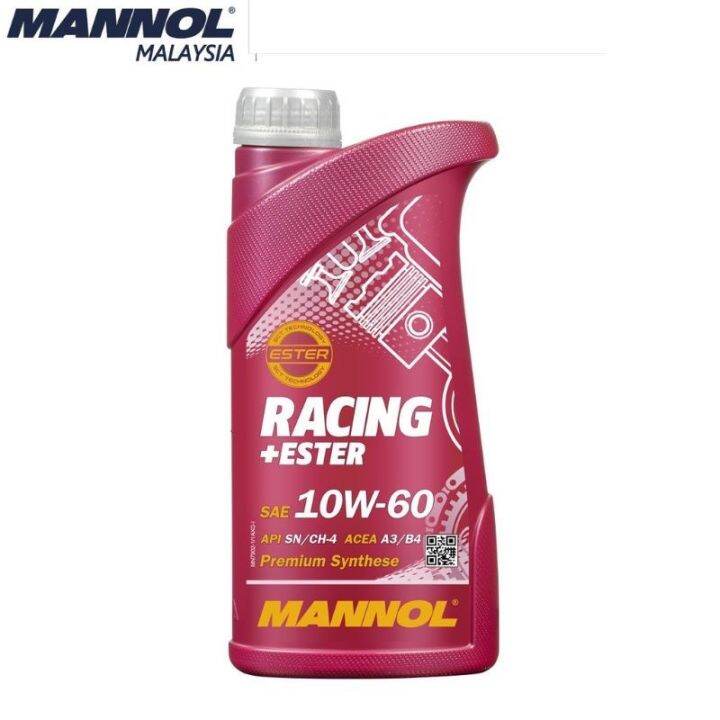 (MADE IN GERMAN) MANNOL 7902-1L Racing Ester 10W60 Fully Synthetic ...