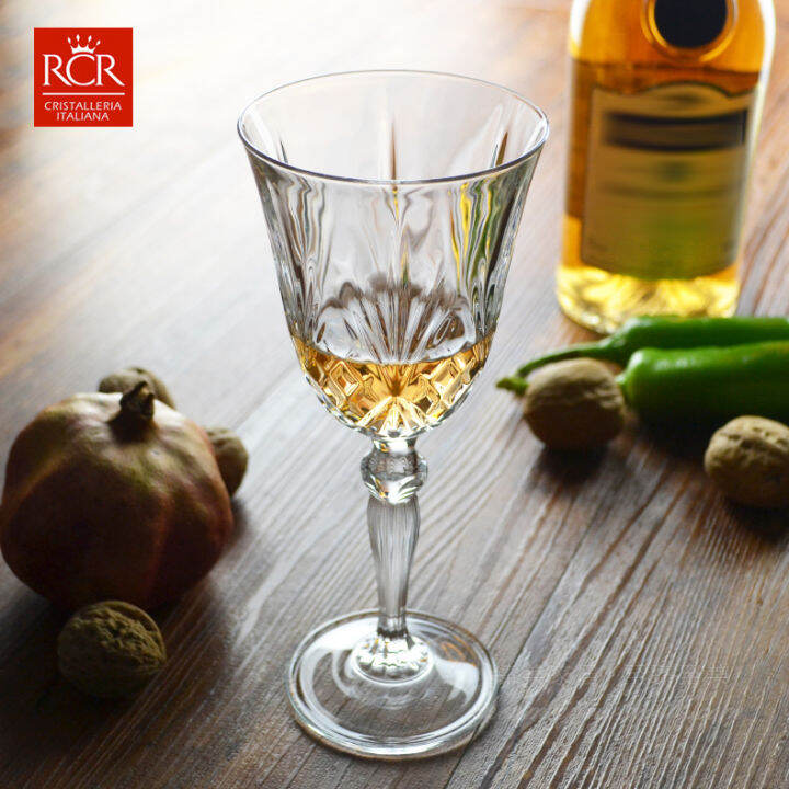 Italian RCR Crystal Glass Engraved Melody Wine Glass Pear Wine Glass ...