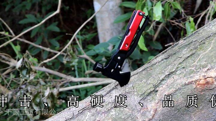 16 in 1 axe with knife axe hammer saw screwdriver pliers bottle opener multi-function tool ...