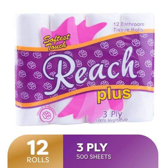 Reach Plus Bathroom Tissue 3 ply 500 sheets 12 rolls | Lazada PH