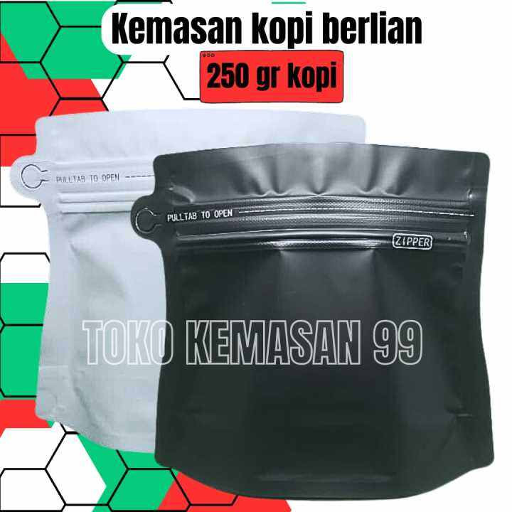 kemasan kopi 250 gram kemasan kopi berlian/trapesium plastik klip zipper | Lazada Indonesia